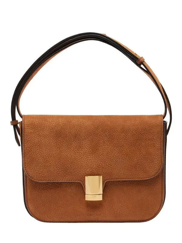 Calvin Klein Small Leather Shoulder Bag - Brown