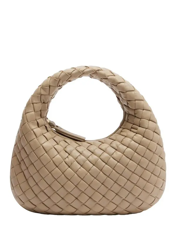 Bottega Veneta Baby Veneta Intrecciato Leather Top-handle Bag - Beige