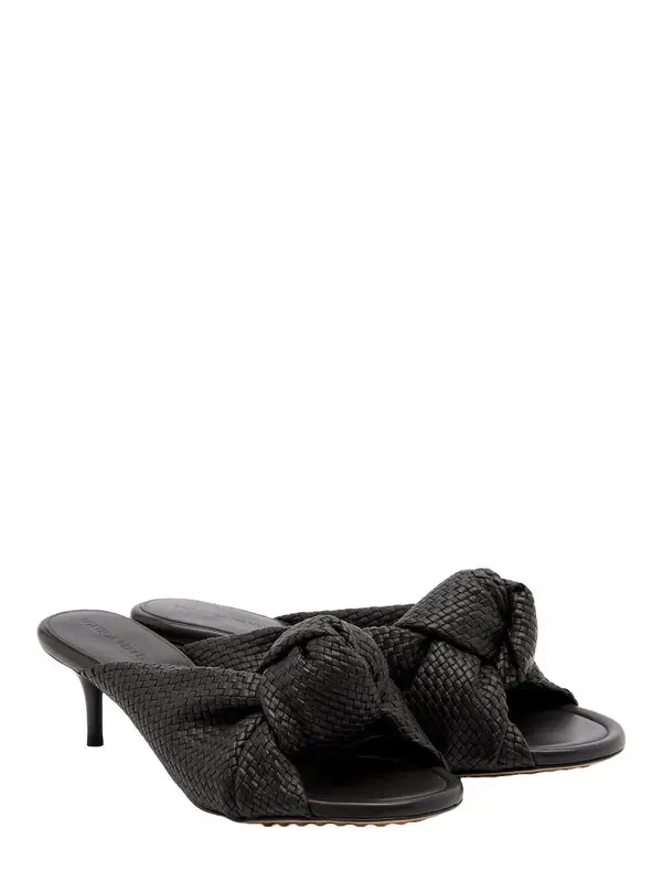 Bottega Veneta Cherry Intreccio Leather Sandals - Brown