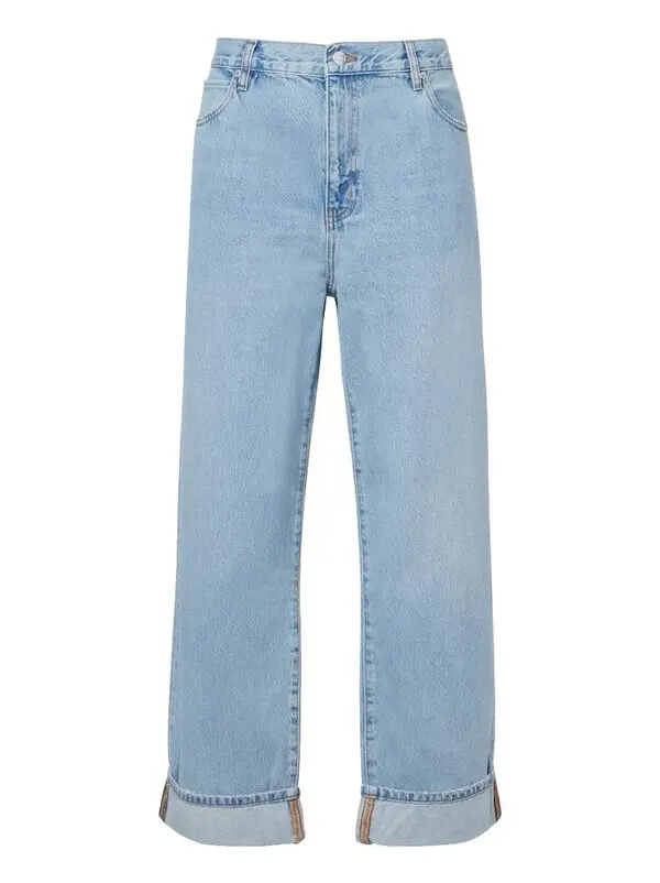 FRAME The Hang Cuff Straight Jeans - Blue