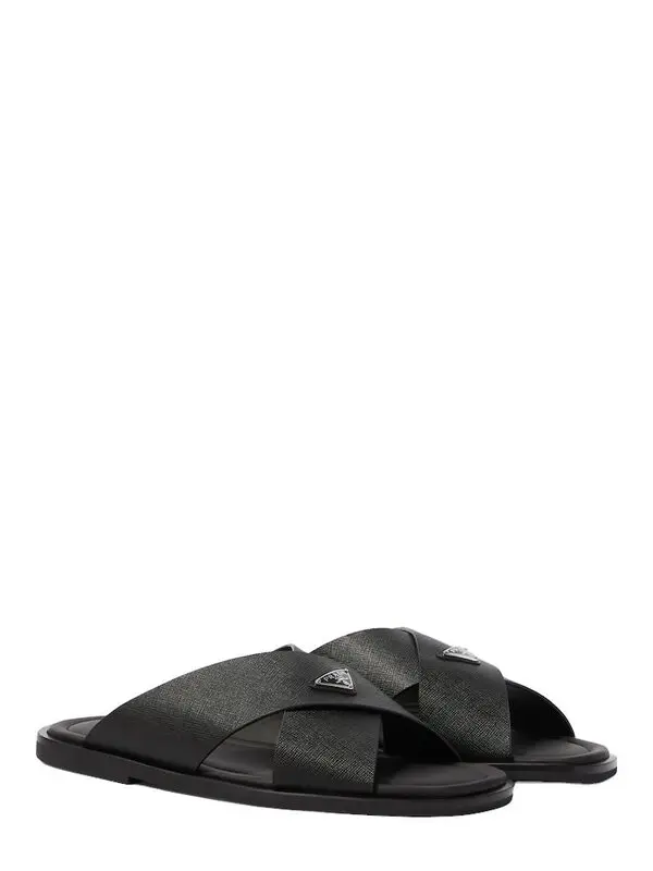 Prada Leather Sandals - Black