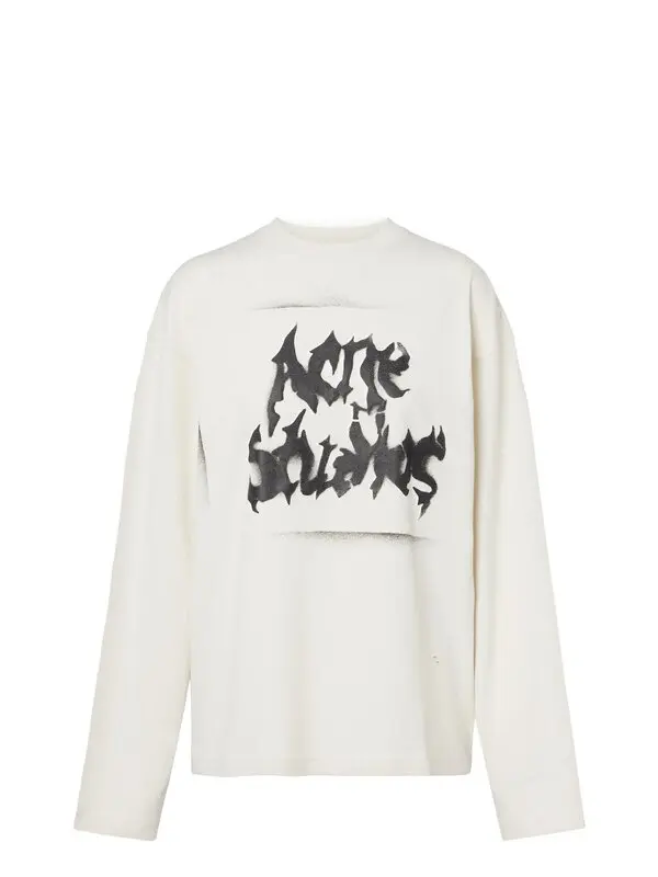 Acne Studios Logo Cotton-blend Jersey Sweatshirt - White