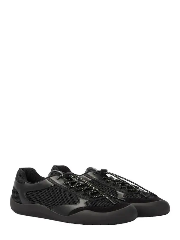Prada Speedrock Leather-trimmed Sneakers - Black