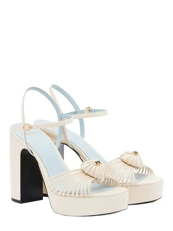 Valentino Garavani Leather Platform Sandals - White