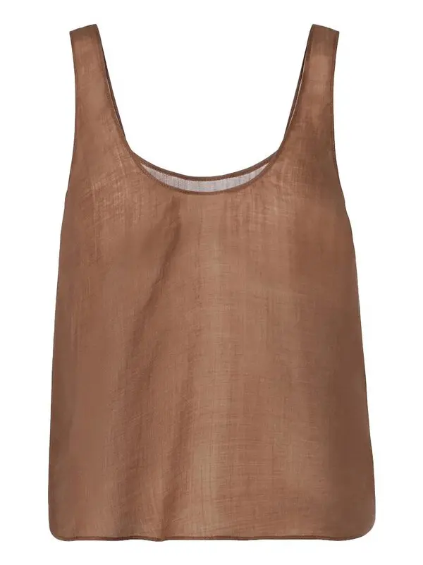 LESET Niko Ramie Tank Top - Brown