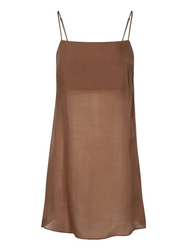 LESET Niko Ramie Minidress - Brown