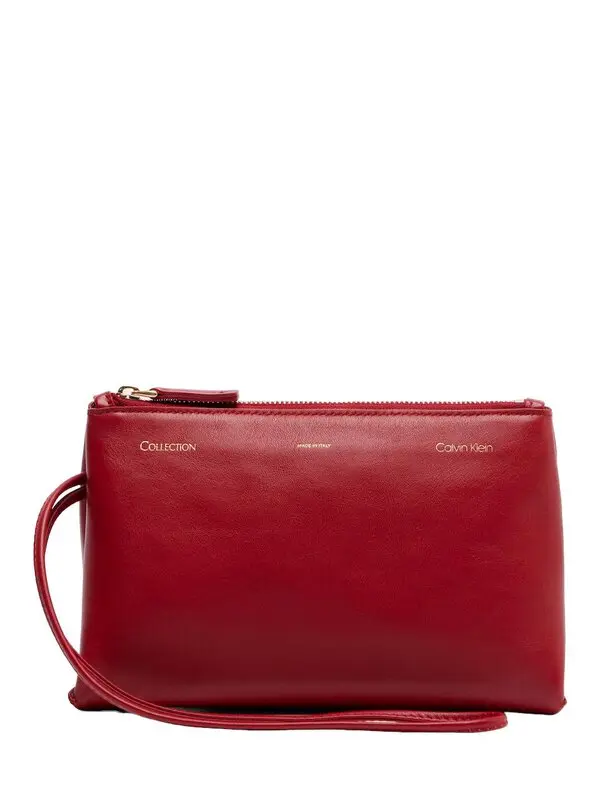 Calvin Klein Essential Mini Leather Clutch - Red