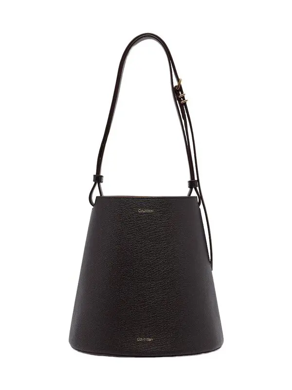 Calvin Klein Orbita Small Leather Bucket Bag - Brown