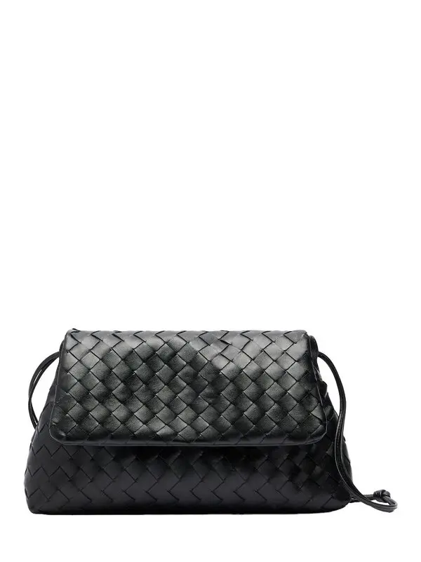 Bottega Veneta Small Intrecciato Leather Shoulder Bag - Black
