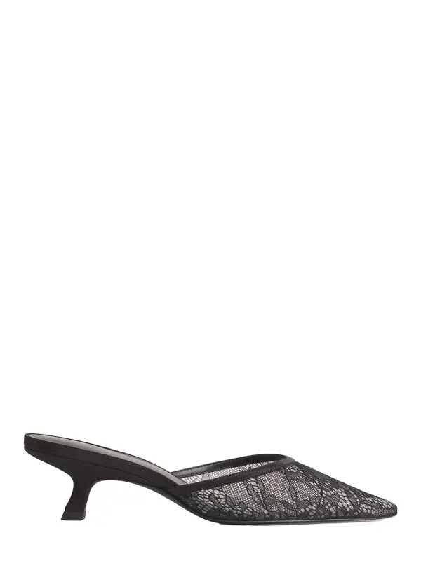 REFORMATION Wilda Kitten Mule Lace - Black