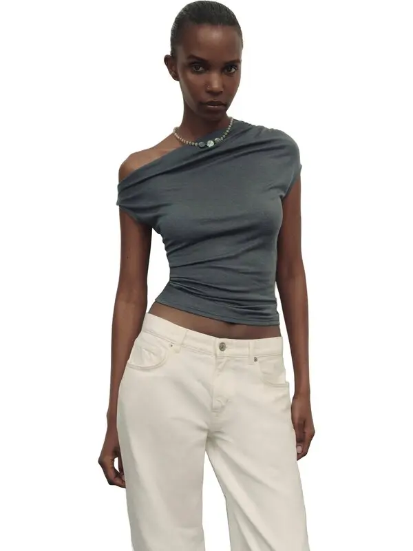 REFORMATION Nora Knit Top - Grey
