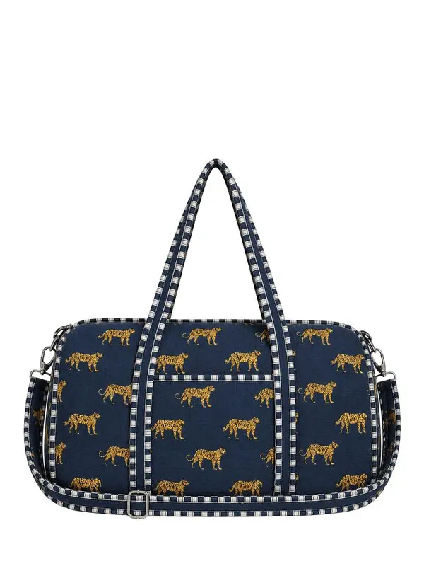 CYC Cheetah Velvet Weekender Bag - Blue