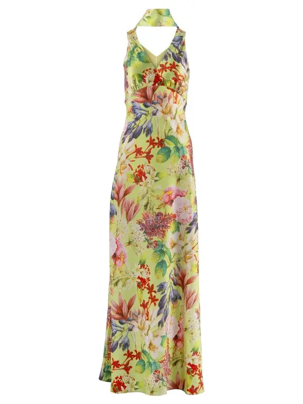 VASILIKI ATELIER Catalina Silky Gown Eden Tapestry - Green
