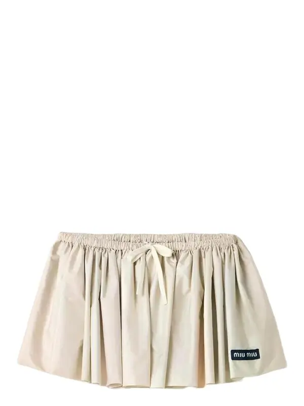 Miu Miu Technical Pongé Mini Skirt - Neutrals