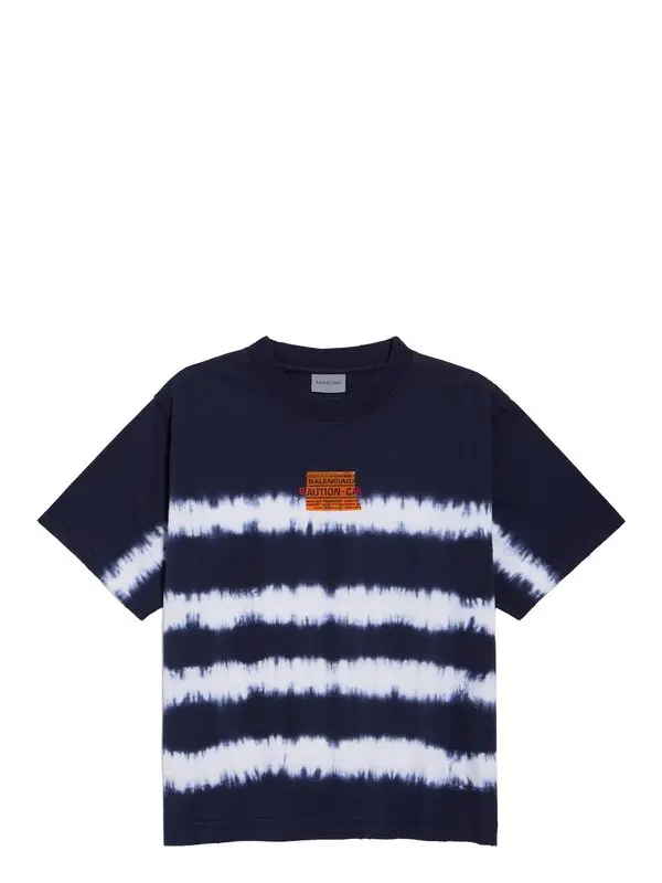 Balenciaga Taped And Dyed Medium Fit T-shirt - Blue