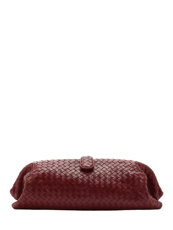 Bottega Veneta Lauren 1979 Intrecciato Leather Clutch - Red