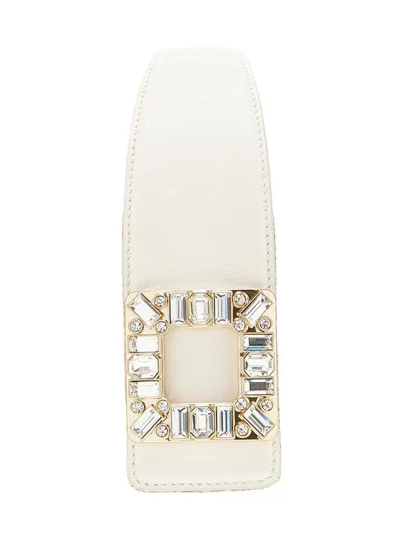 ROGER VIVIER Viv Skate Raffia Top Handle Bag - Neutral