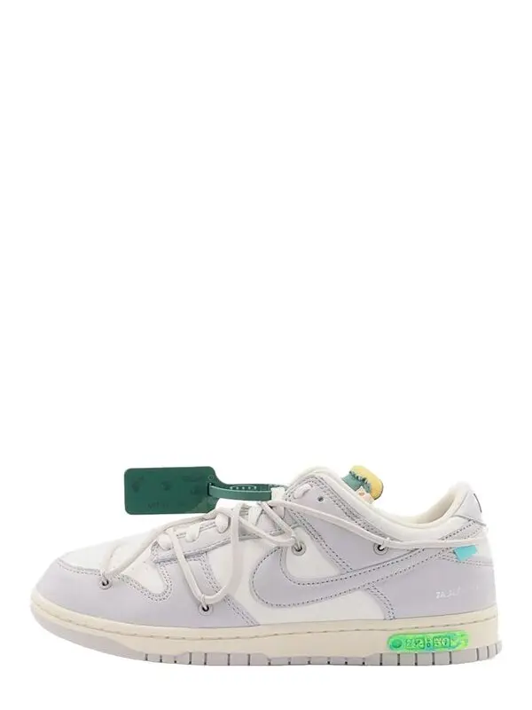 Nike X Off-white Dunk Low "lot 42 Of 50" Sneakers - Gray/white