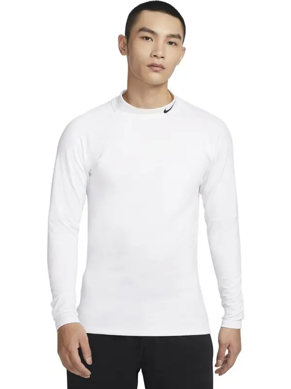 Nike Pro Dri-fit Mock Neck Long Sleeve T-shirt - White