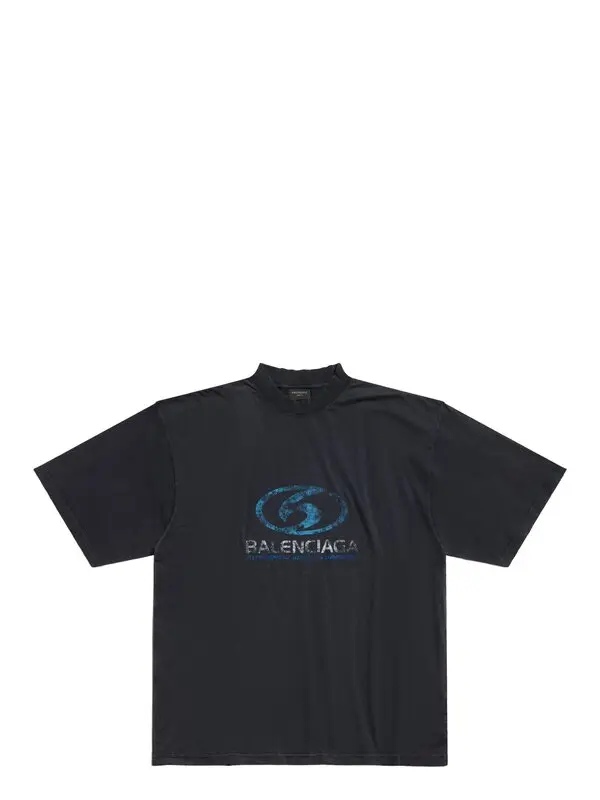 Balenciaga Surfer T-shirt Medium Fit 'black Blue - Black/blue