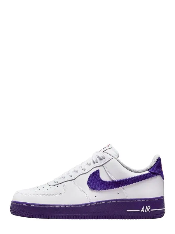 Nike Force 1 '07 Lv8 Emb "white Court Purple" Sneakers - White/purple