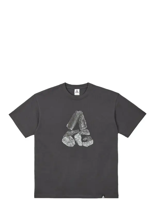 Nike X Series Minimalistic Alphabet Logo Printing Round Neck Loose Casual Short Sleeve Dark Grey T-shirt - Multi-color