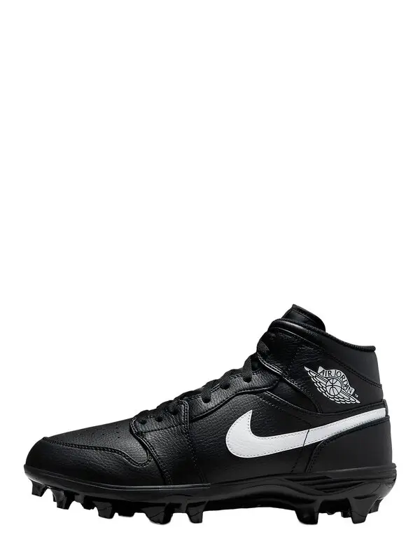 JORDAN 1 Mid Cleats - Black/white/black