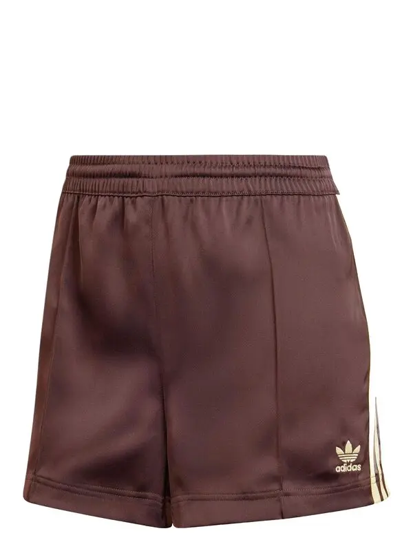 Adidas 3-stripes Satin Shorts - Shadow Brown