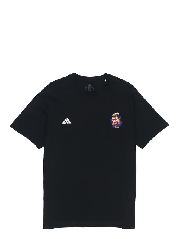 Adidas Beckham G T Athleisure Casual Sports Alphabet Round Neck Short Sleeve David Beckham No. 23 Black T-shirt - Multi-color
