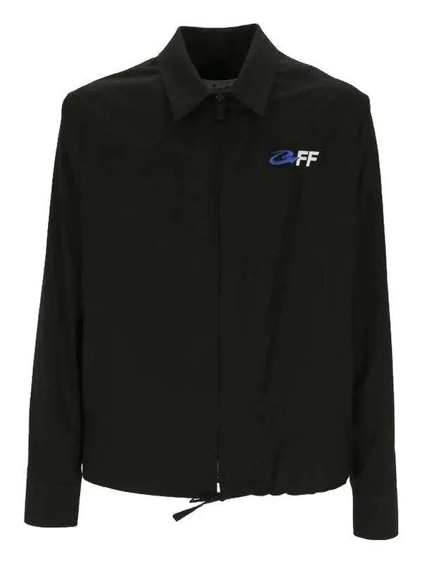 Off-White Zip Up Shirt Jacket - Black