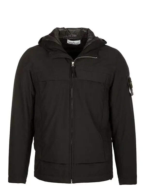 Stone Island Panelled Hooded Jacket - Black