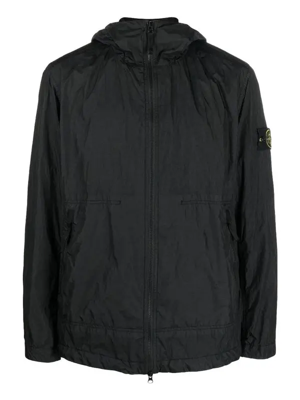 Stone Island Crinkle Reps Light Hooded Jacket - Black