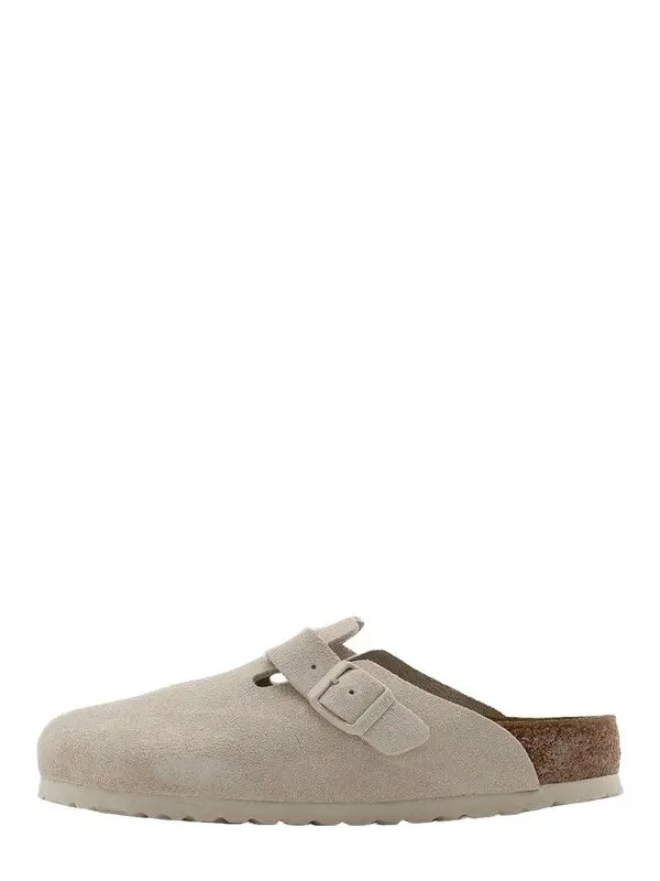 BIRKENSTOCK Boston Suede Leather Clogs - White