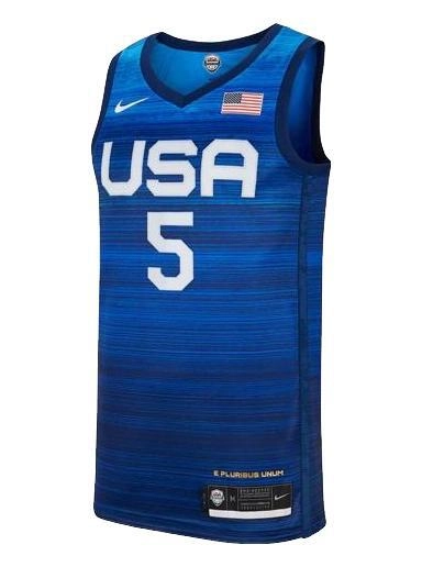 Nike Team Usa Tokyo Olympics Basketball Jersey Zach Lavine 5 - Blue