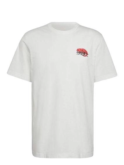 Adidas Originals Printing Pattern Sports Round Neck Short Sleeve White - Multi-color
