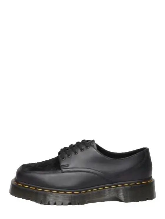 Dr. Martens 5-eye Bex Square Toe Hair-on & Leather Shoes - Black
