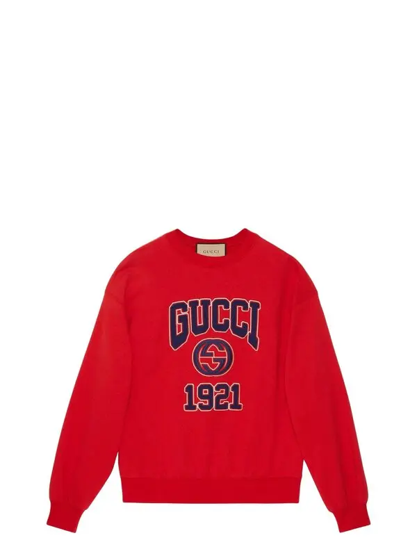 Gucci Cotton Jersey Sweatshirt With Embroidery - Red