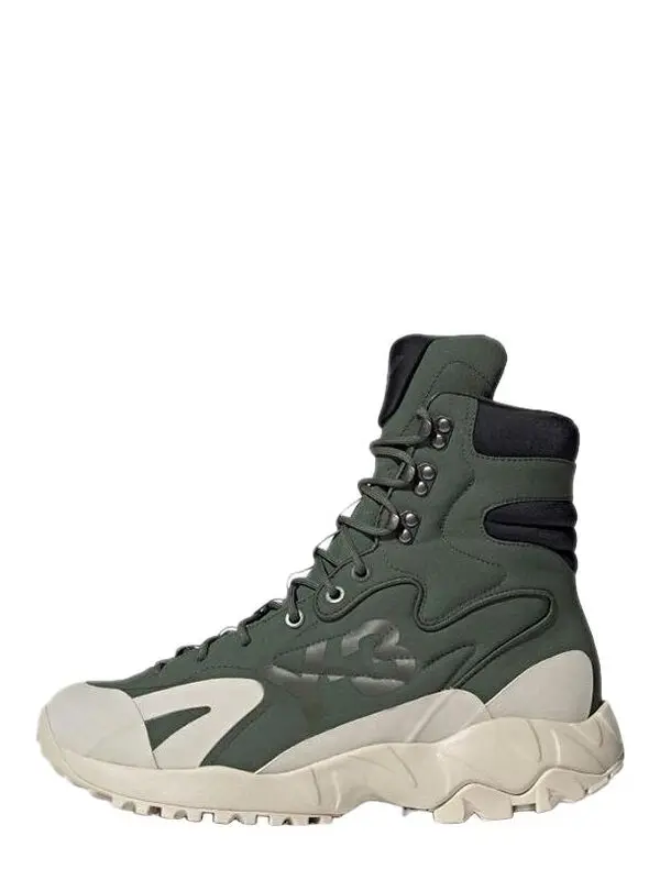 Adidas Y-3 Notoma 'shadow Green' Combat Boots - Green/grey