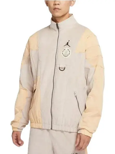 JORDAN X Htg Crossover Contrast Color Stitching Logo Stand Collar Jacket - Default Color