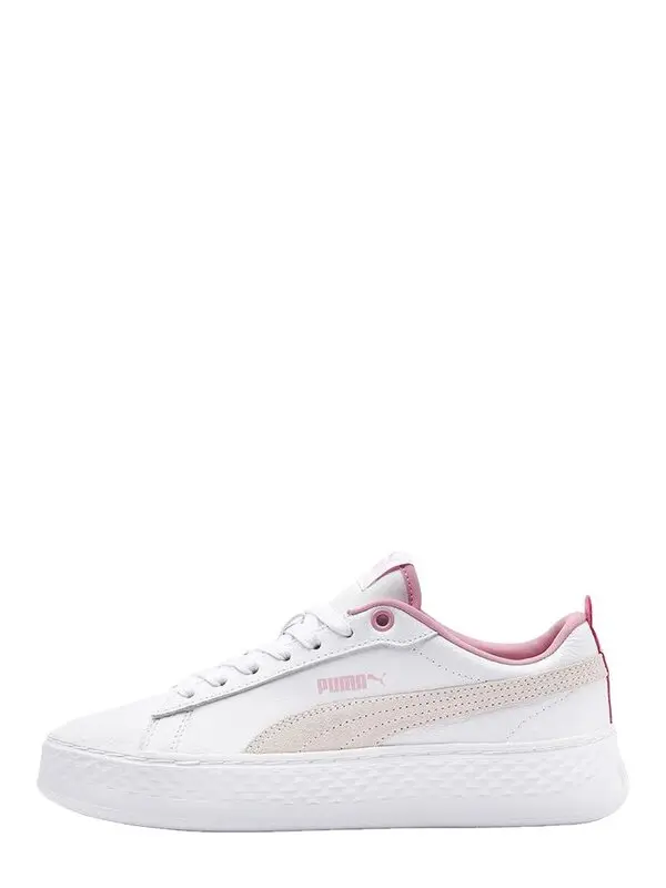 PUMA Smash Platform Low Sneakers - White/pink/khaki