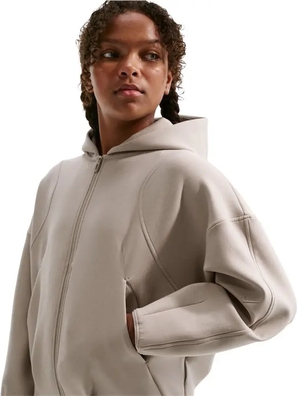 Nike Therma-fit Knit Full-zip Hoodie - Cream Ii/black