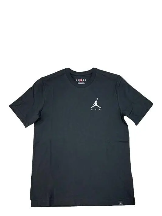 JORDAN Athleisure Casual Sports Embroidered Logo Round Neck Short Sleeve - Black