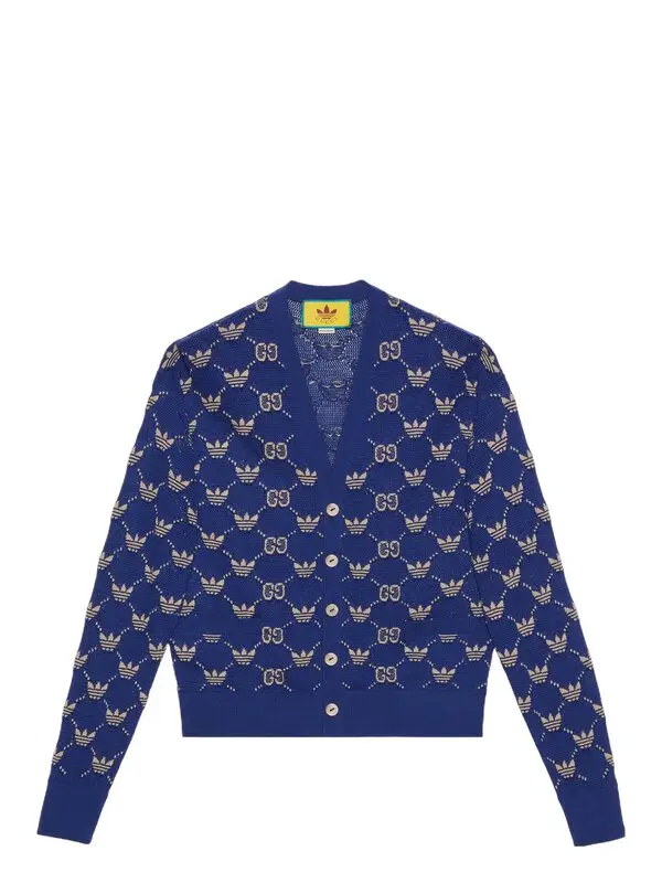 Gucci X Adidas Gg Trefoil Cardigan - Blue