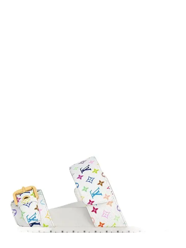 LOUIS VUITTON X Takashi Murakami Bom Dia Slides - White/multi-color