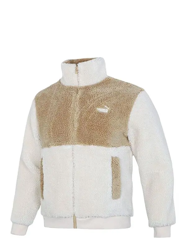 PUMA Colorblock Lamb's Wool Jacket - White