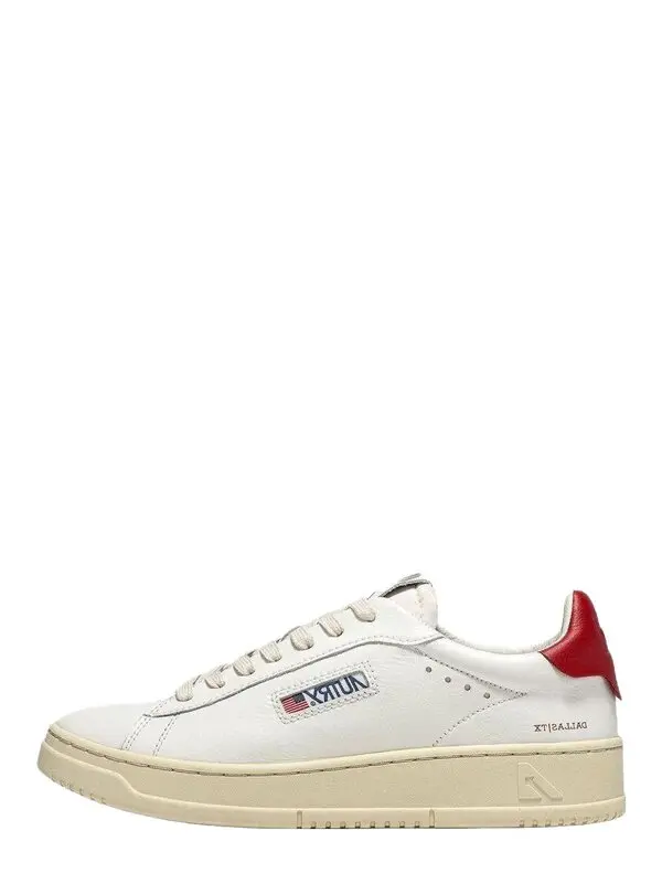 AUTRY Dallas Low Leather Sneakers - White/red