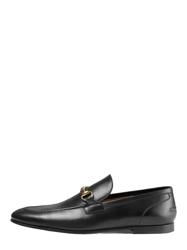 Gucci Jordaan Leather Loafers - Black/gold