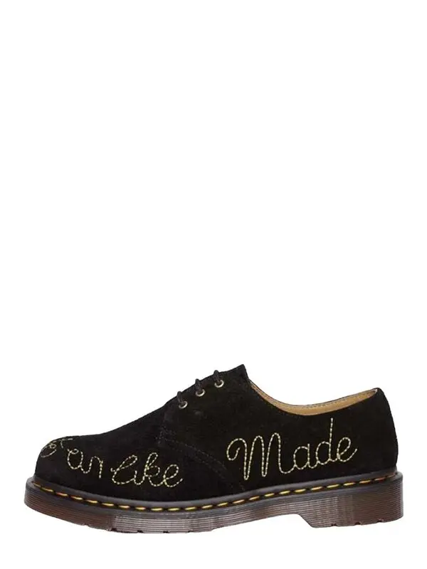Dr. Martens 1461 Embroidered Suede Oxford Shoes - Black/brown