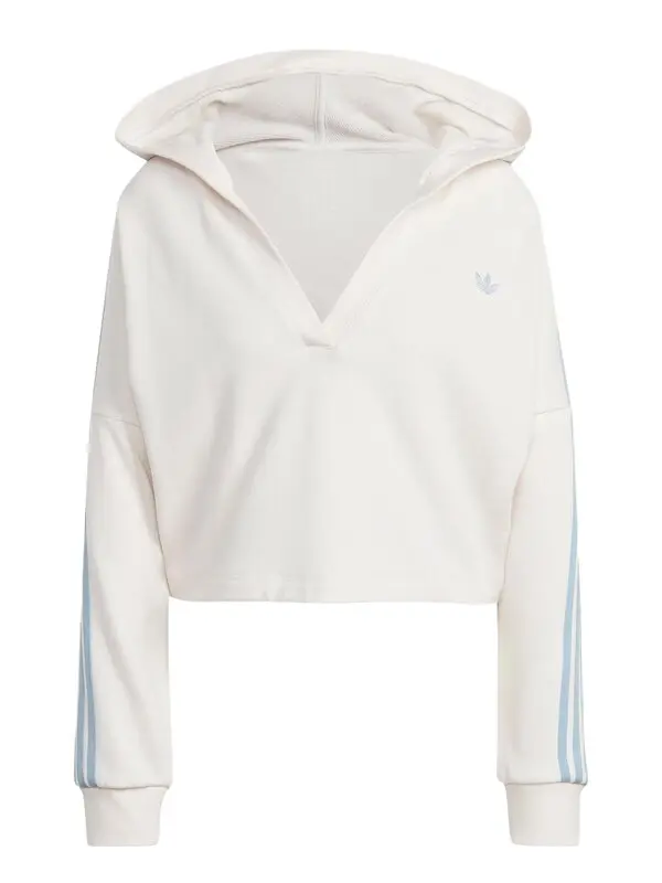 Adidas Originals V-neck Cropped Hoodie - White