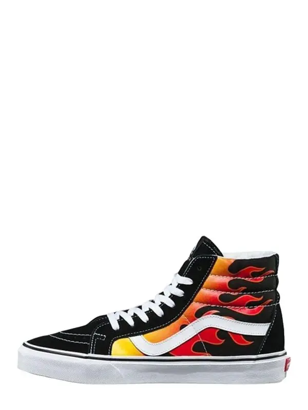 VANS Sk8-hi Reissue 'flames' High Top Sneakers - Black/yellow/red